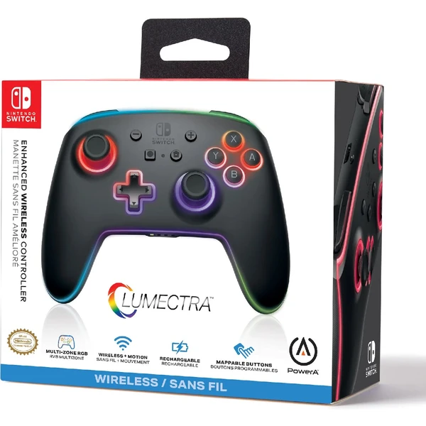 PowerA Enhanced Lumectra bezdrátový herní ovladač pro Nintendo Switch (OLED, Switch, Lite) černý ...