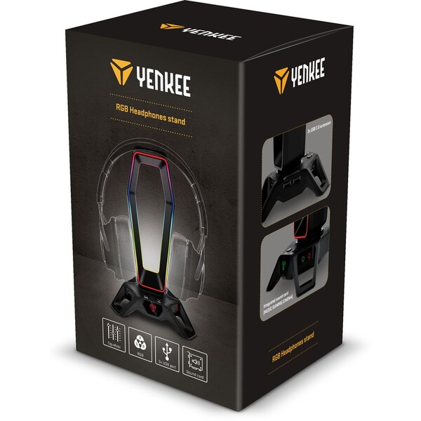 YENKEE YHB 3000 RGB herní hub černý | JRC.cz