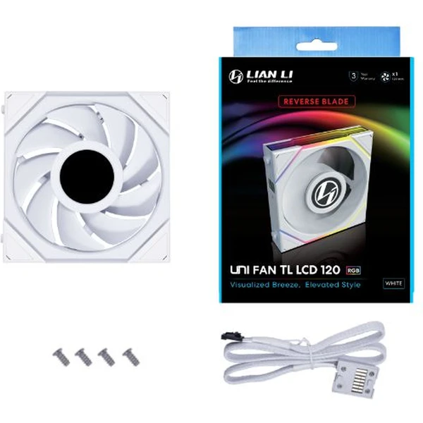 Lian Li UNI FAN TL LCD Series Reverse Blade ventilátor 140mm bílý - JRC.cz