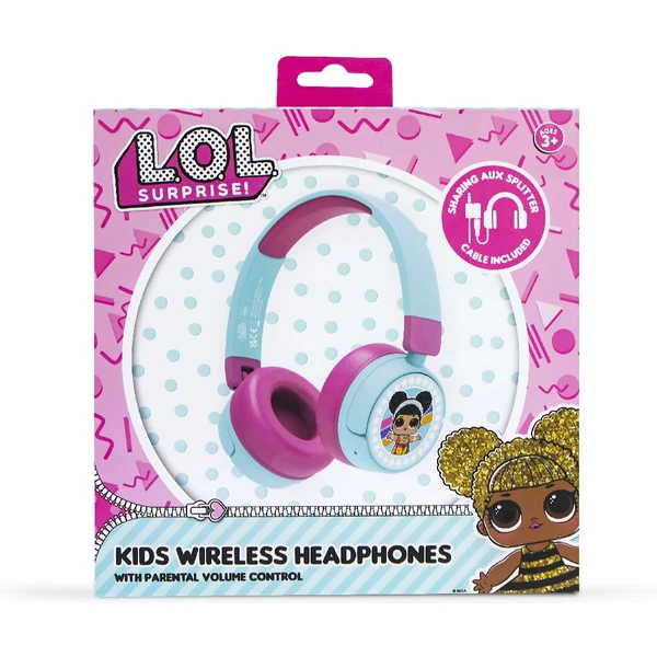 OTL bezdrátová sluchátka dětská s motivem LOL Surprice! tyrkysová - JRC.cz