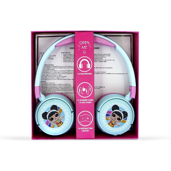 OTL bezdrátová sluchátka dětská s motivem LOL Surprice! tyrkysová | JRC.cz