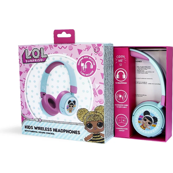 OTL bezdrátová sluchátka dětská s motivem LOL Surprice! tyrkysová - JRC.cz