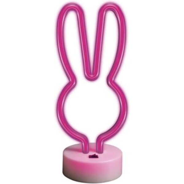 Neolia dekorativní LED neon na stojanu Králíček růžový - JRC.cz