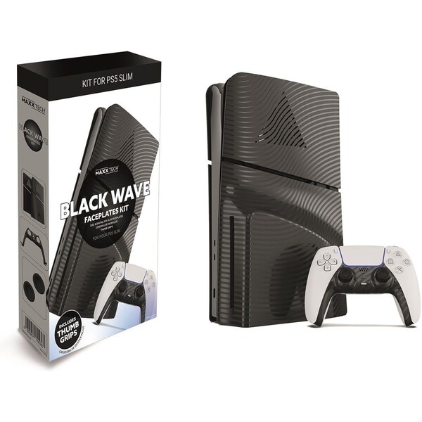 Maxx Tech sada krytů pro PS5 Slim Black Wave - JRC.cz