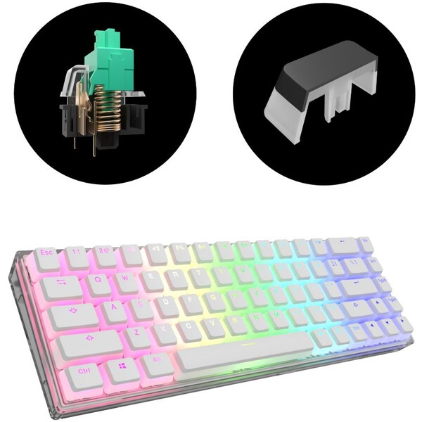 Dark Project KD68B mechanická klávesnice bílá | JRC.cz
