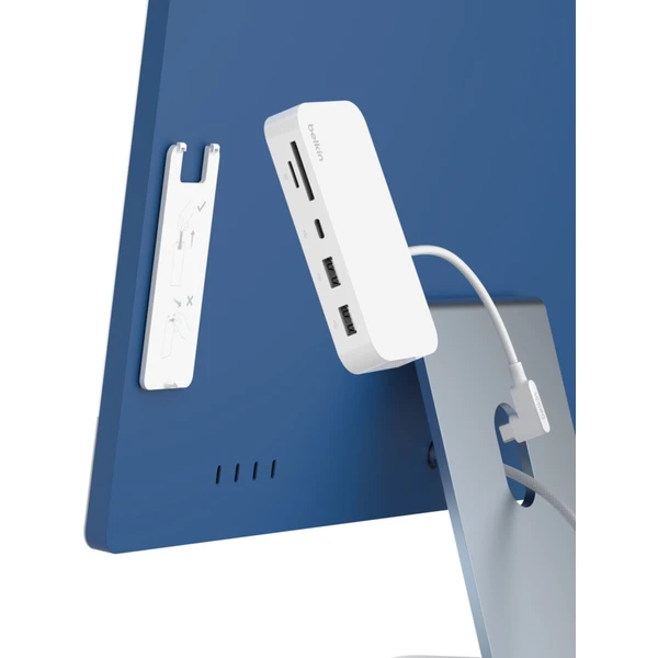 Belkin Connect USB-C 6v1 Multiport Hub s držákem bílý - JRC.cz