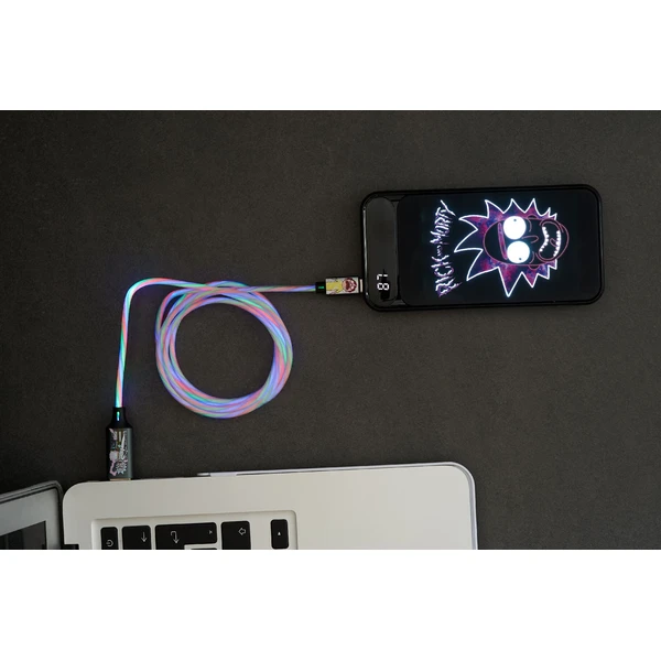 Lazerbuilt svítící nabíjecí kabel USB-C Rick & Morty - Shock! 1,2 m ...