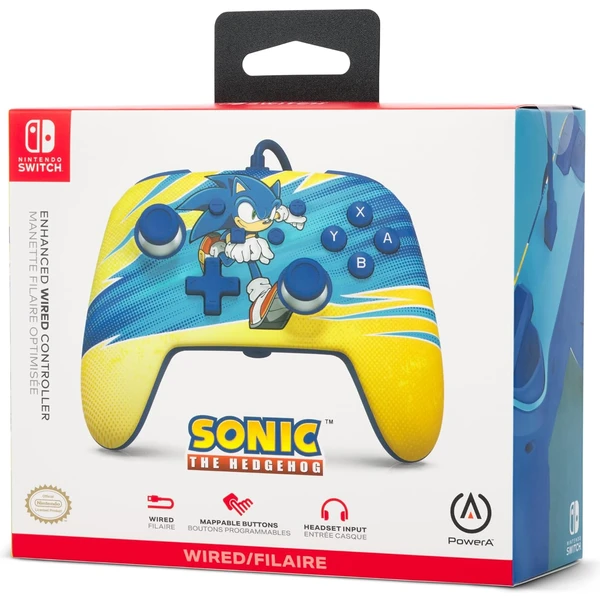 PowerA Enhanced drátový herní ovladač - Sonic Boost (Switch) - JRC.cz