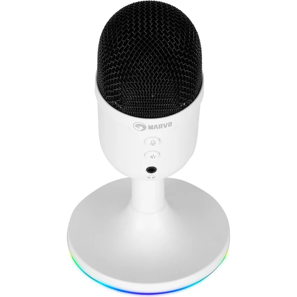 Marvo MIC-06 RGB streamovací mikrofon bílý - JRC.cz