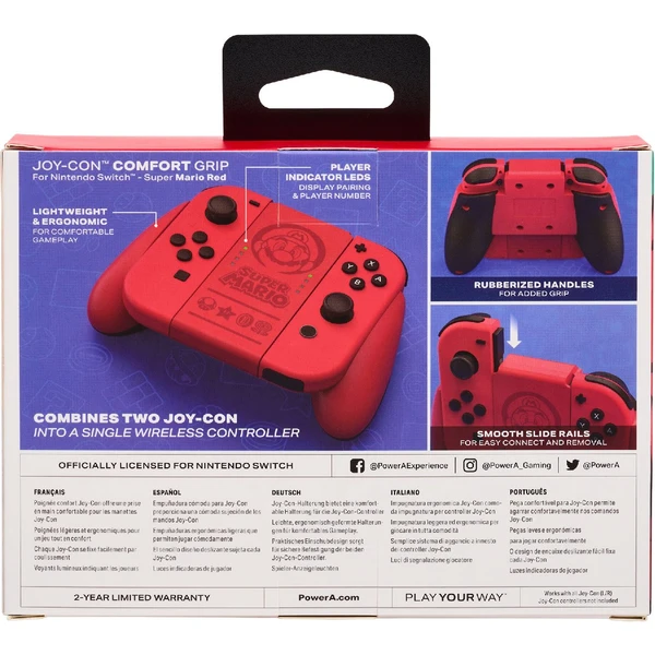 PowerA Joy-Con Comfort Grip Super Mario Red - JRC.cz
