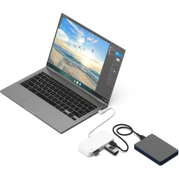 Belkin Connect USB-C 6v1 Multiport Hub s držákem bílý - JRC.cz