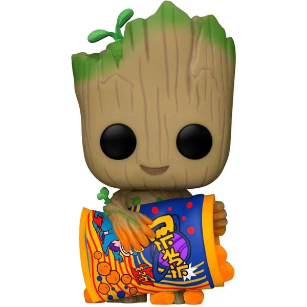 Funko POP! #1196 Marvel: I Am Groot - Groot w/Cheese Puffs (Flocked ...
