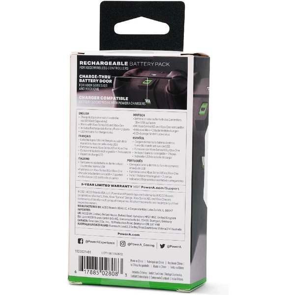 PowerA Rechargeable Battery Pack (Xbox) - JRC.cz